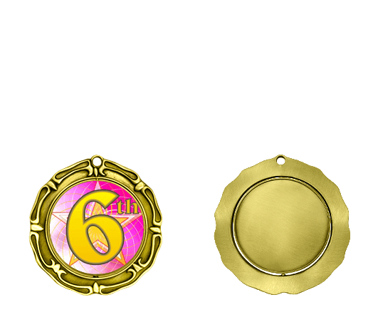 3" Spin 6th Place Medal|6th Place Color Medals|Express Medals